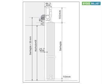 Kvadrat 3 glas skydedør med rustfri stålskinne - Safco Doors